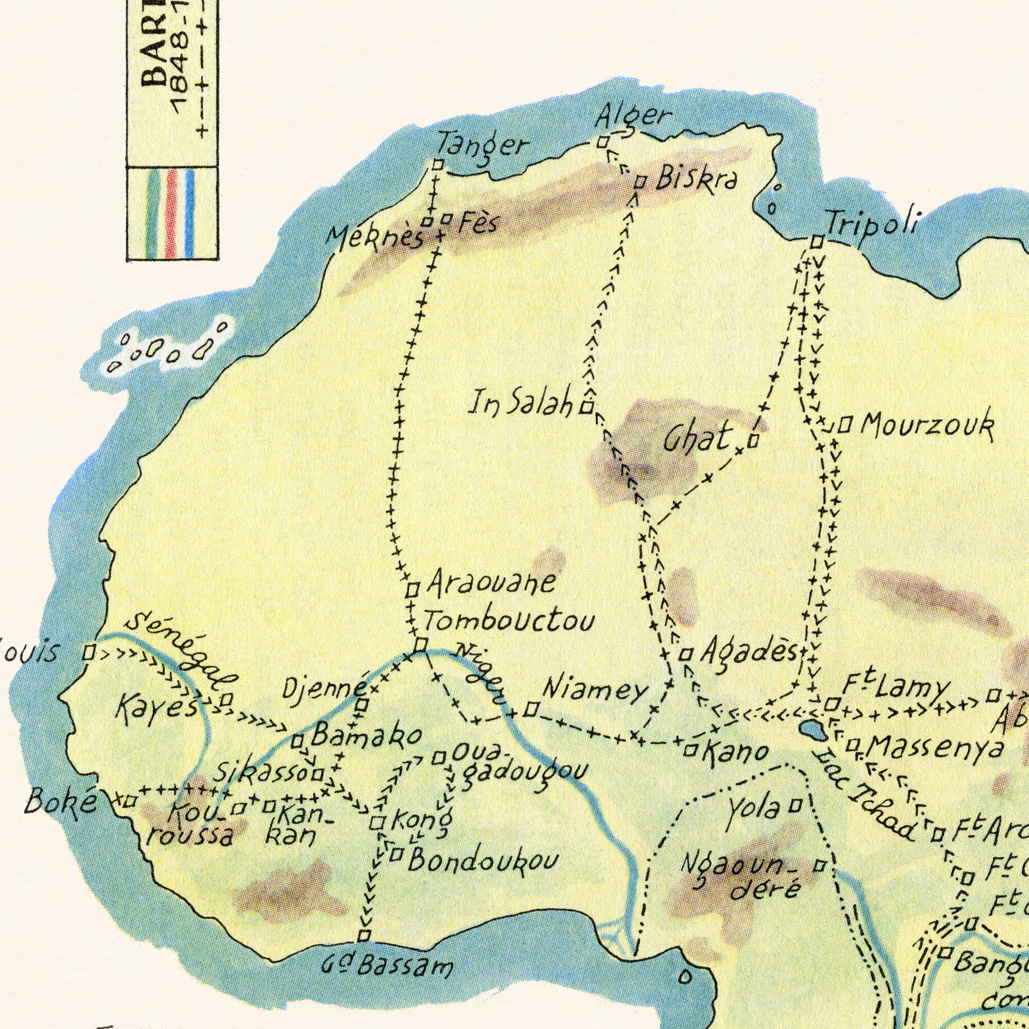 Fun Map of Old Explorer Routes in Africa – Digital Download PRINTABLE ...
