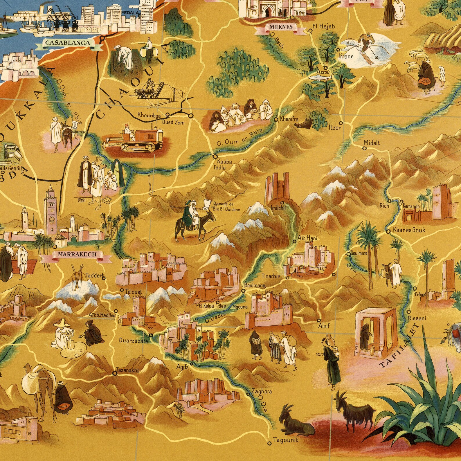Fun Map of North Africa – Digital Download PRINTABLE Vintage Old ...