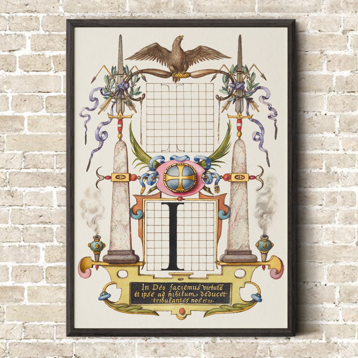 Letter I Calligraphy Alphabet Printable Digital Download, Vintage ...