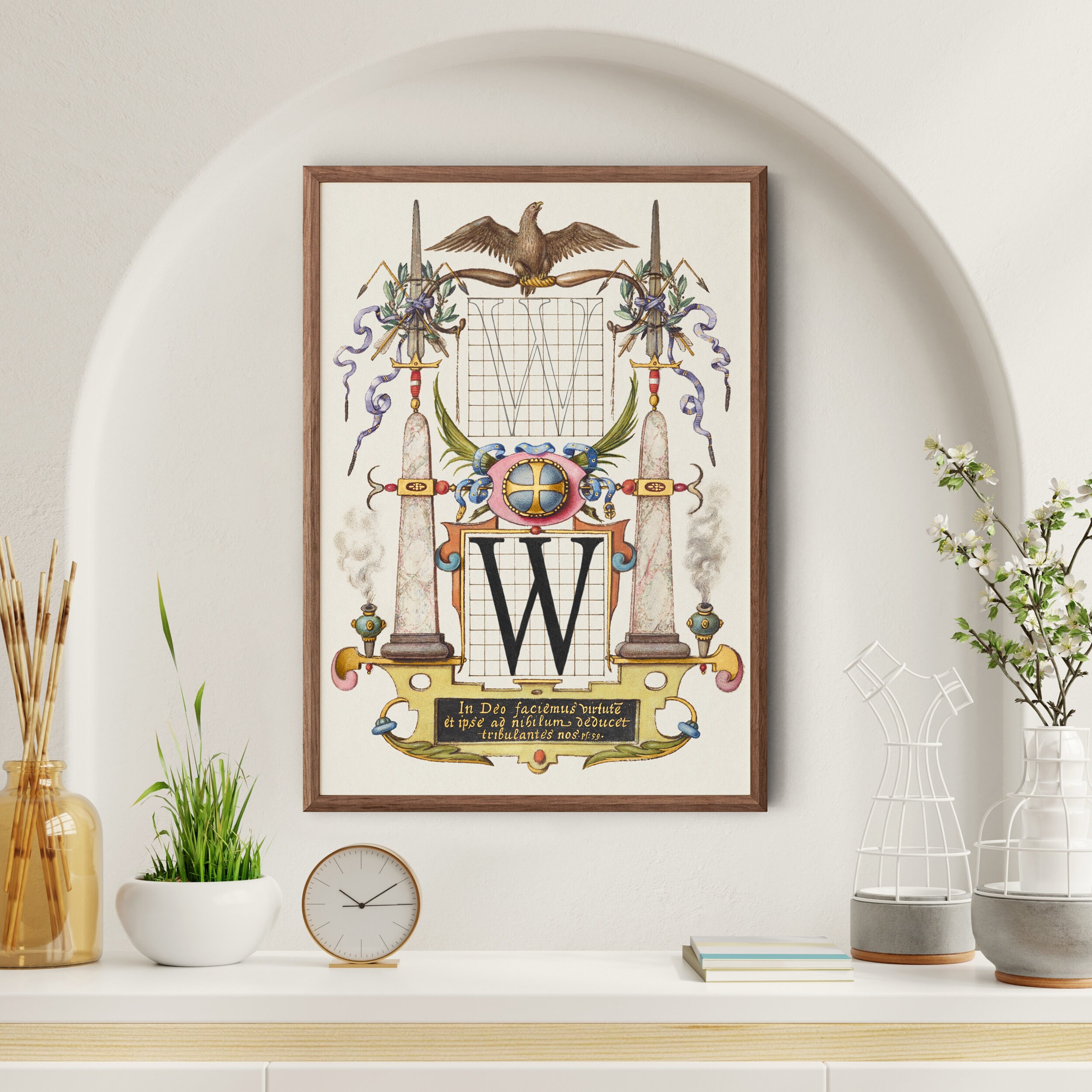 Letter W - Calligraphy Alphabet – Printable Digital Download, Vintage ...