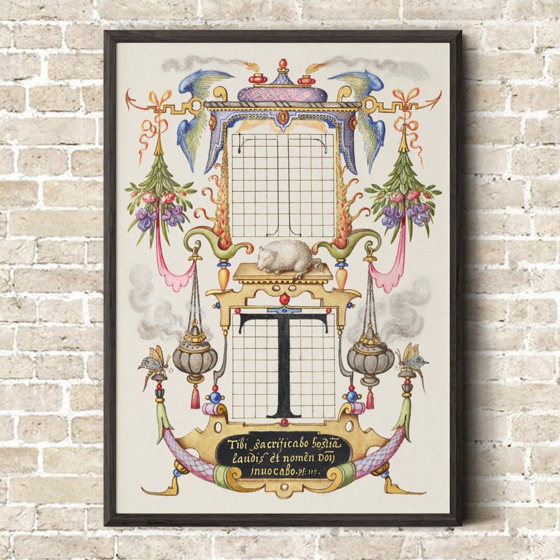 Letter T - Calligraphy Alphabet – Printable Digital Download, Vintage ...