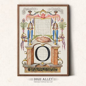 Letter O - Calligraphy Alphabet – Printable Digital Download, Vintage ...