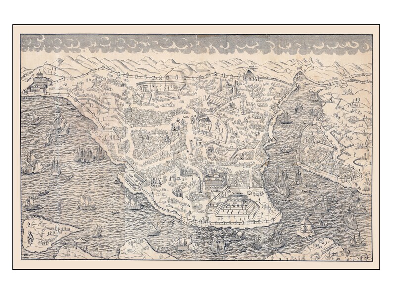 Old Map of Istanbul in Turkey Mecca – Digital Download PRINTABLE ...