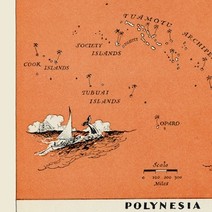 Map of Polynesia the Polynesian Islands – Digital Download PRINTABLE ...