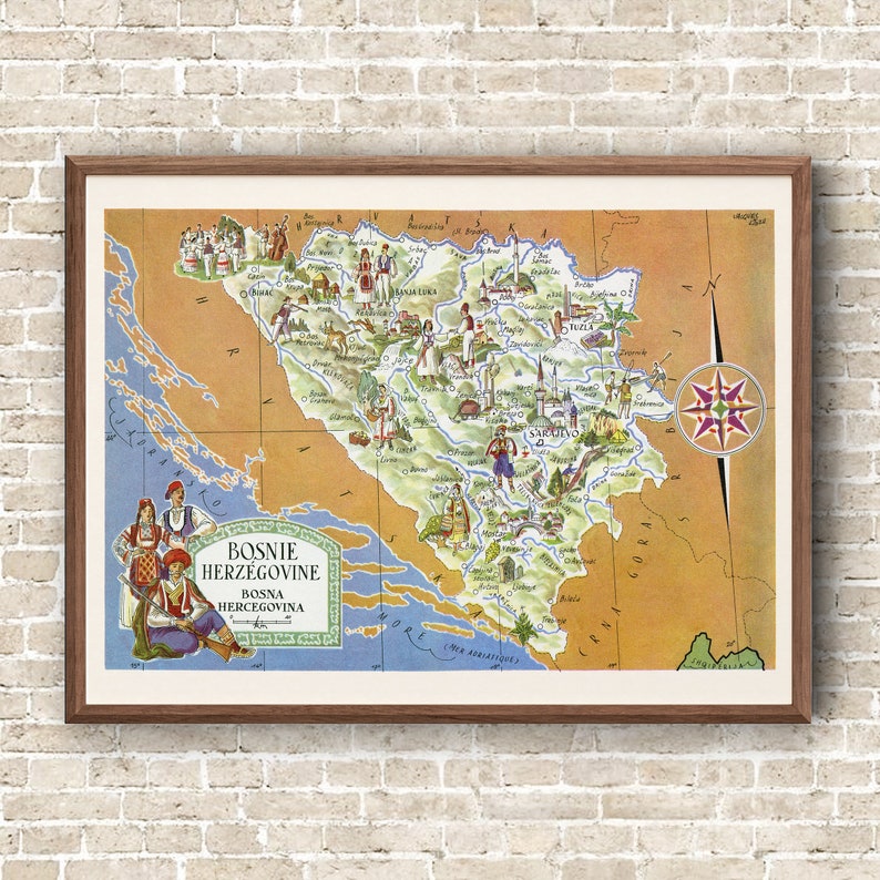 Old Map of Bosnia Herzegovina – Digital Download PRINTABLE Vintage Fun ...