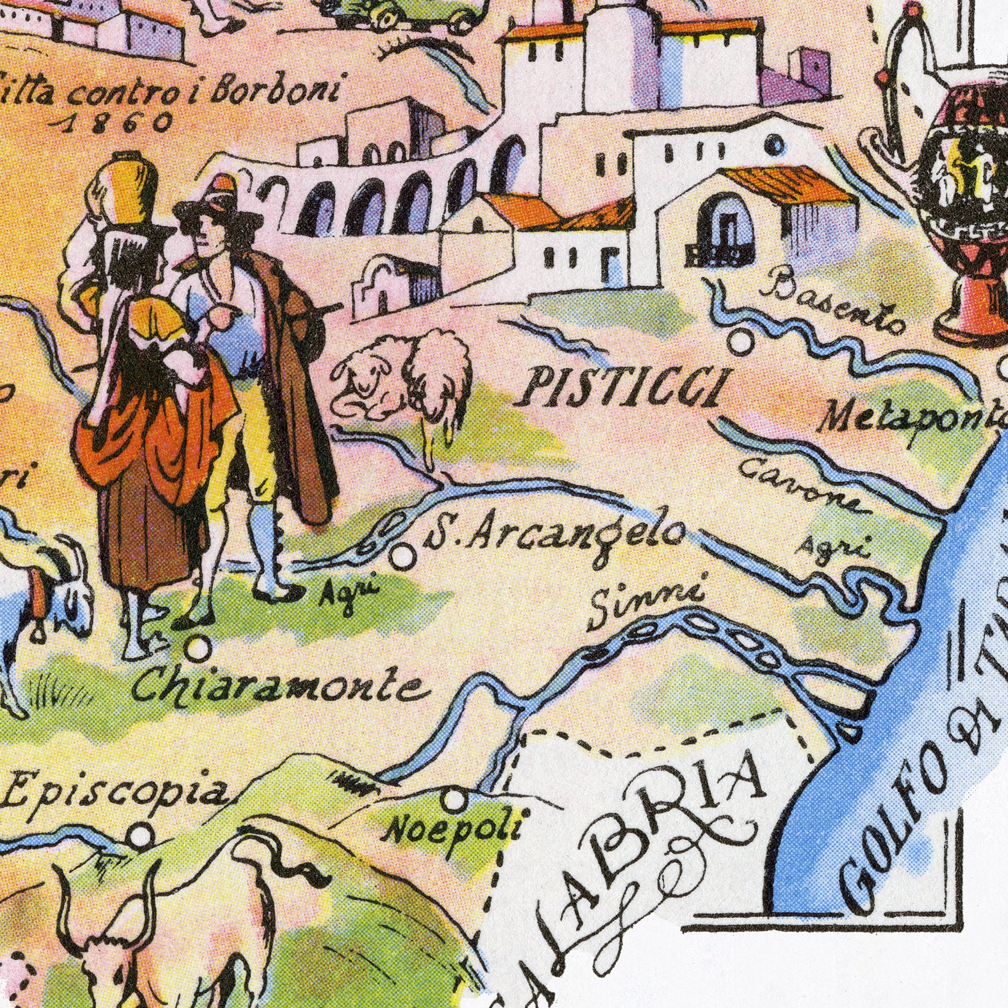 Fun Map of Italy Basilicata – Digital Download PRINTABLE Vintage ...