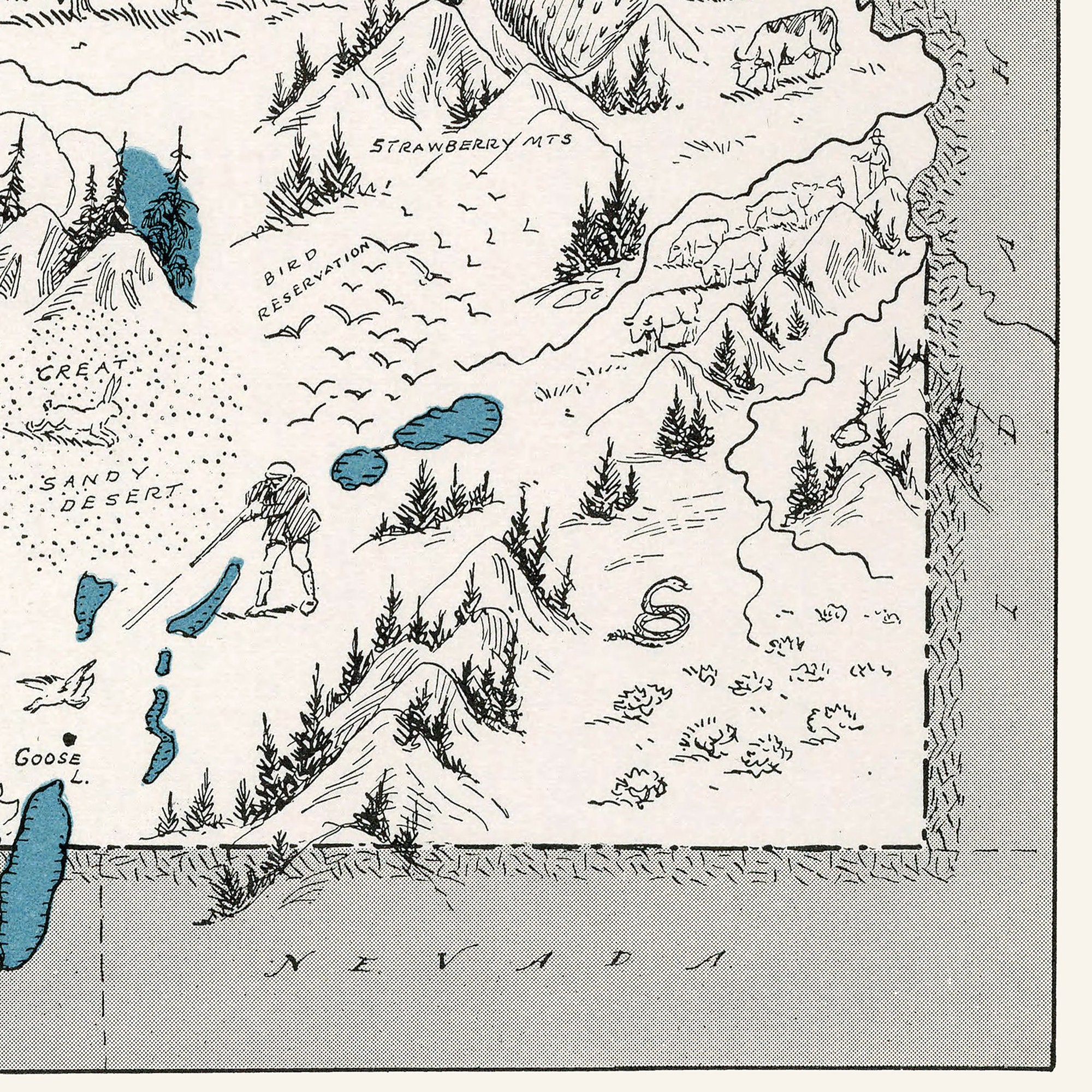 Pictorial Map of Oregon – Digital Download PRINTABLE Vintage Fun Old ...