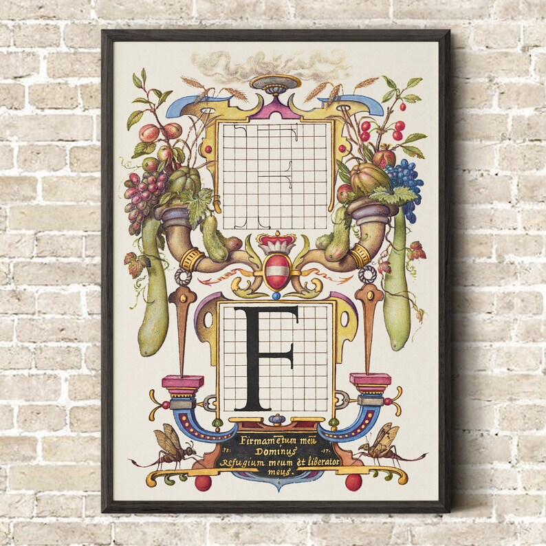 Letter F - Calligraphy Alphabet – Printable Digital Download, Vintage ...