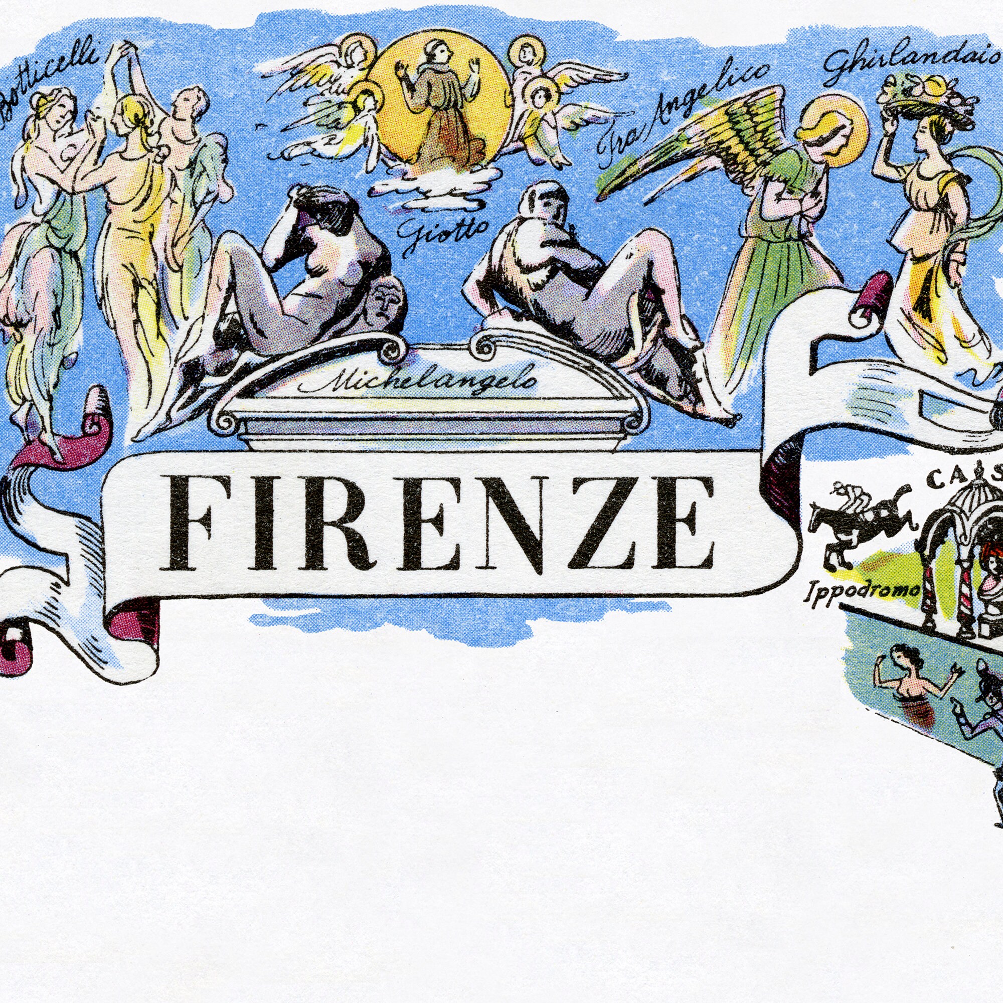 Fun Map of Italy Florence – Digital Download PRINTABLE Vintage ...