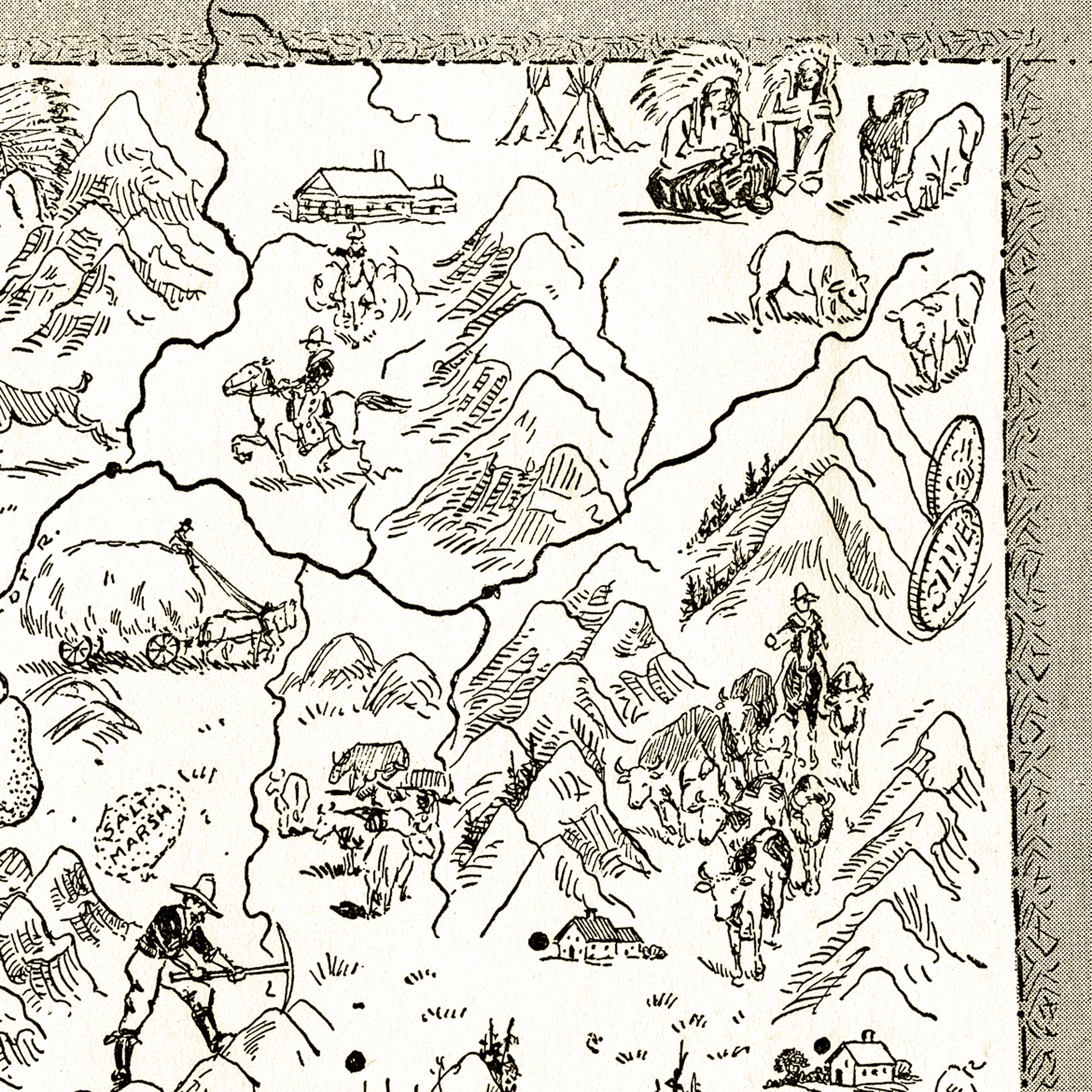 Pictorial State Map of Nevada Digital Download PRINTABLE Vintage Fun ...