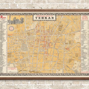 Old Map of Tehran in Iran in the Middle East – Digital Download ...