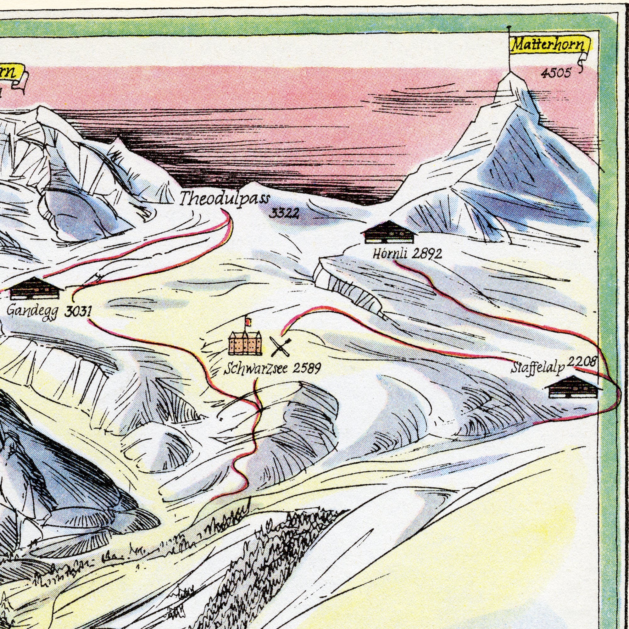 Fun Ski Trail Map of Zermatt in Switzerland – Digital Download ...