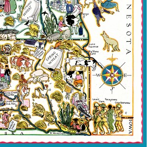 Fun State Map of North & South Dakota – Digital Download PRINTABLE ...