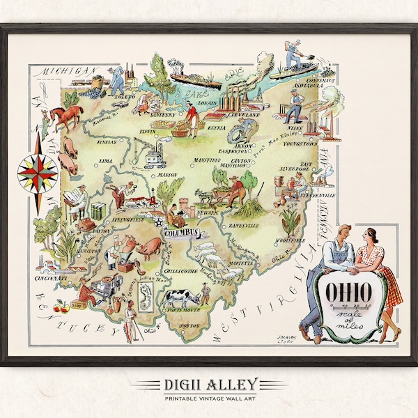 Ohio State Cartoon - Etsy