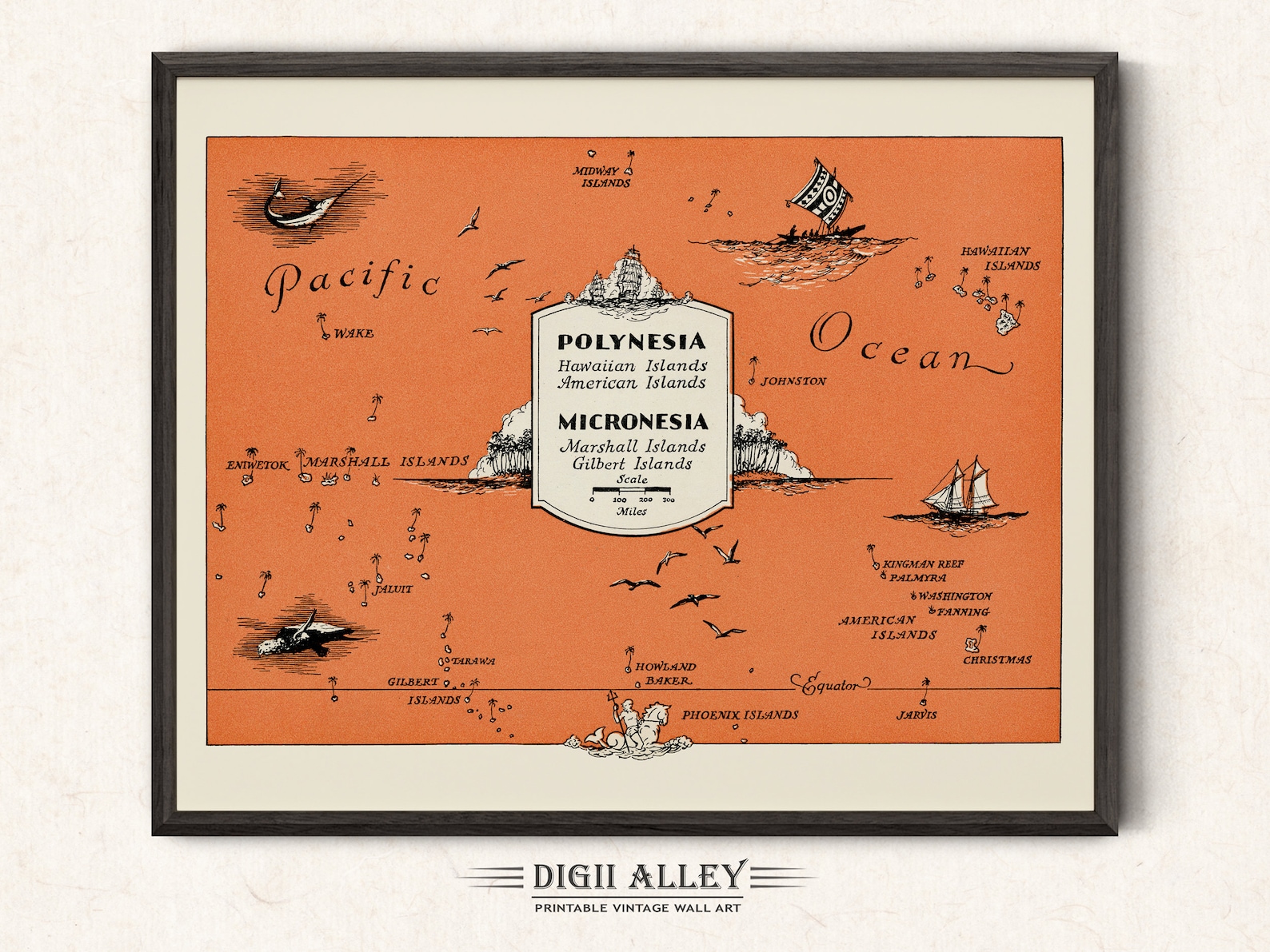 Map of Islands in Polynesia & Micronesia – Digital Download PRINTABLE ...