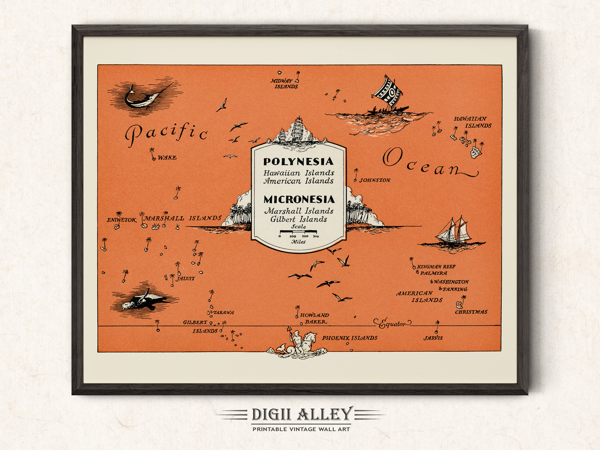 Map of Islands in Polynesia & Micronesia – Digital Download PRINTABLE ...