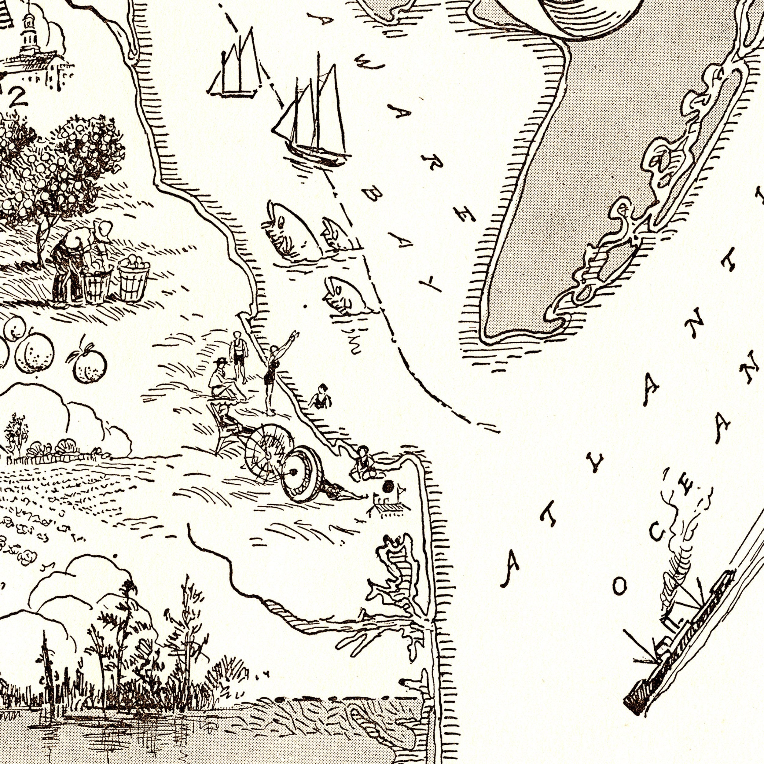 Pictorial State Map of Delaware – Digital Download PRINTABLE Vintage ...