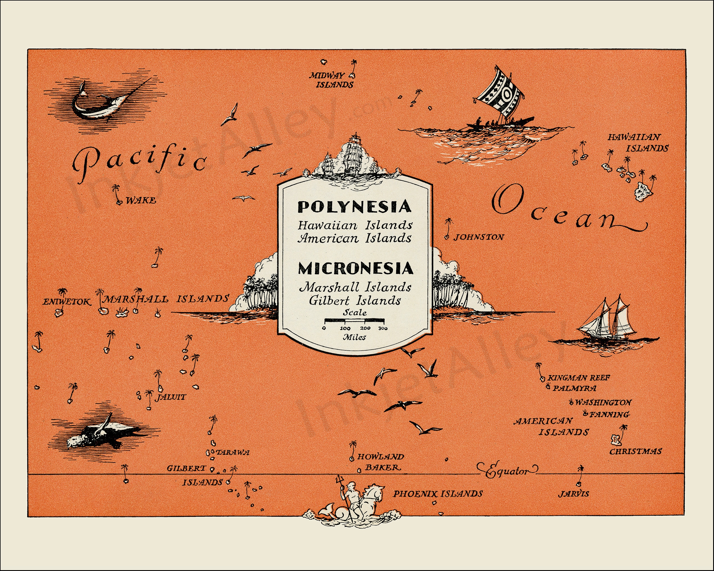 Map of Islands in Polynesia & Micronesia – Digital Download PRINTABLE ...