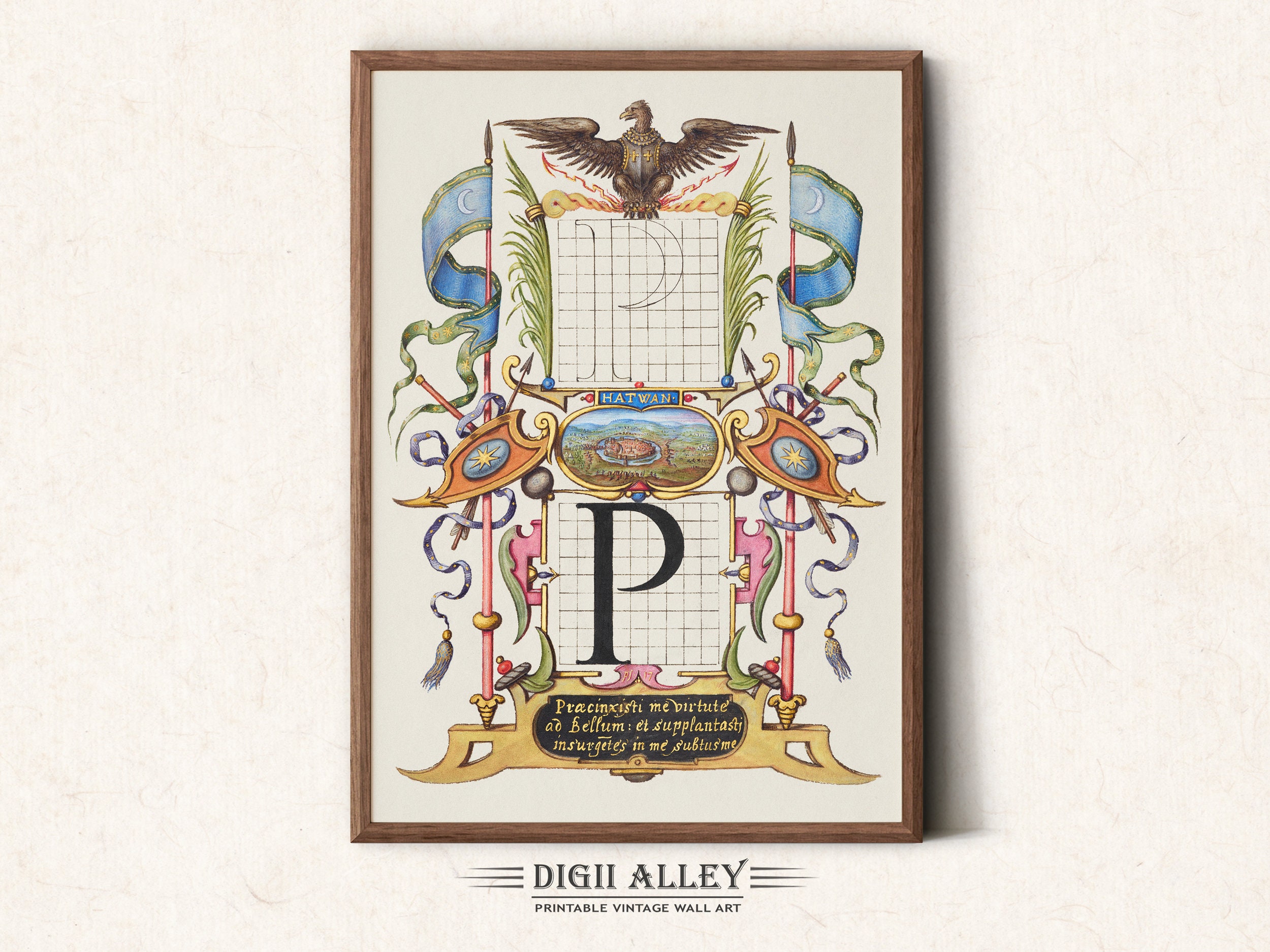 Letter P Calligraphy Alphabet Printable Digital Download, Vintage ...