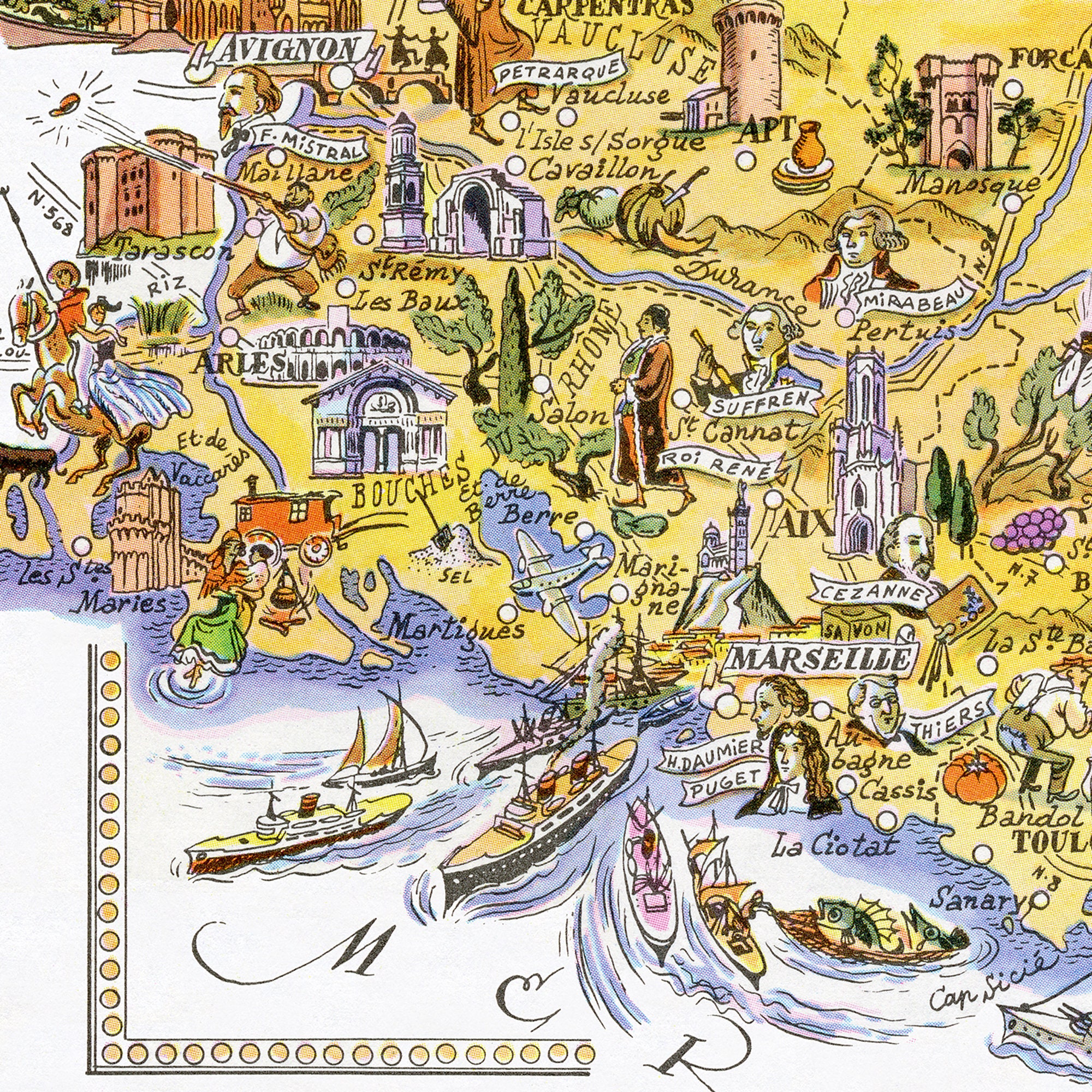 Fun Map of Provence a French Province, France – Digital Download ...