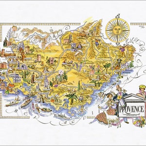 Fun Map of Provence a French Province, France – Digital Download ...