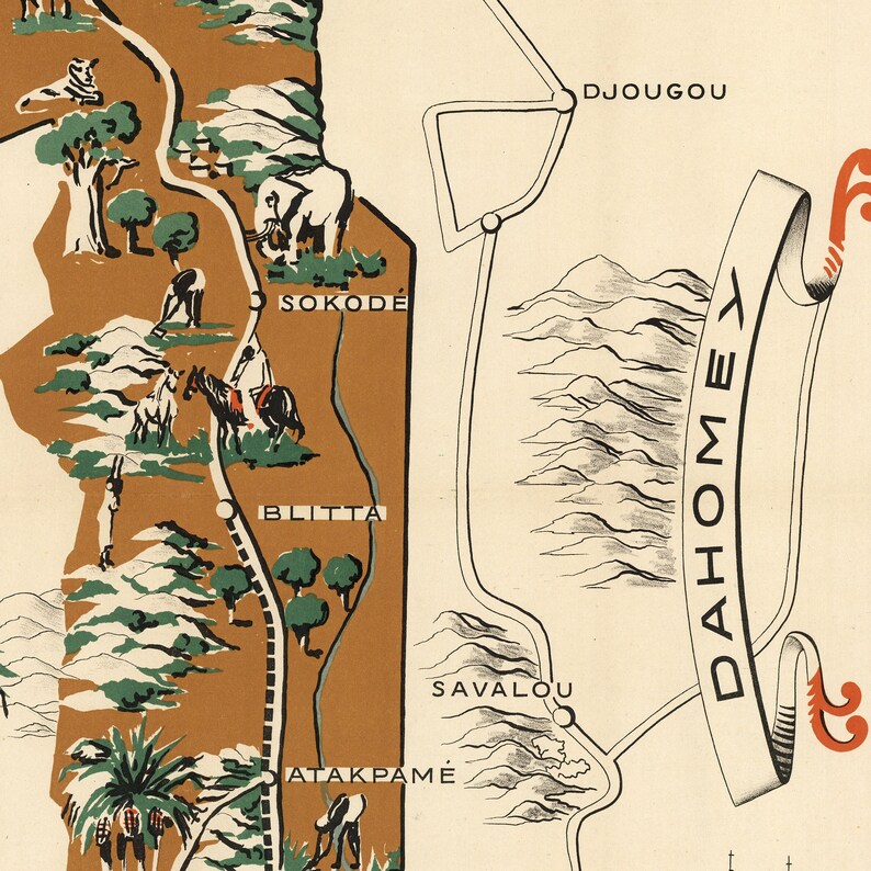 Fun Map of Togo, Africa – Digital Download PRINTABLE Vintage Old ...