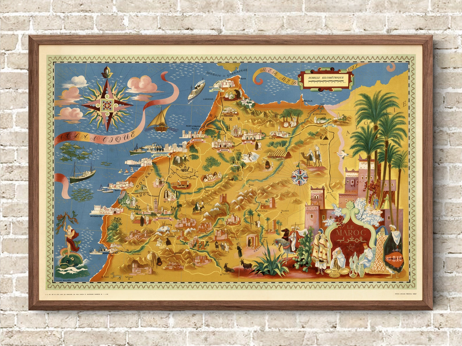 Fun Map of North Africa – Digital Download PRINTABLE Vintage Old ...