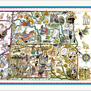 Fun State Map of North & South Dakota – Digital Download PRINTABLE ...