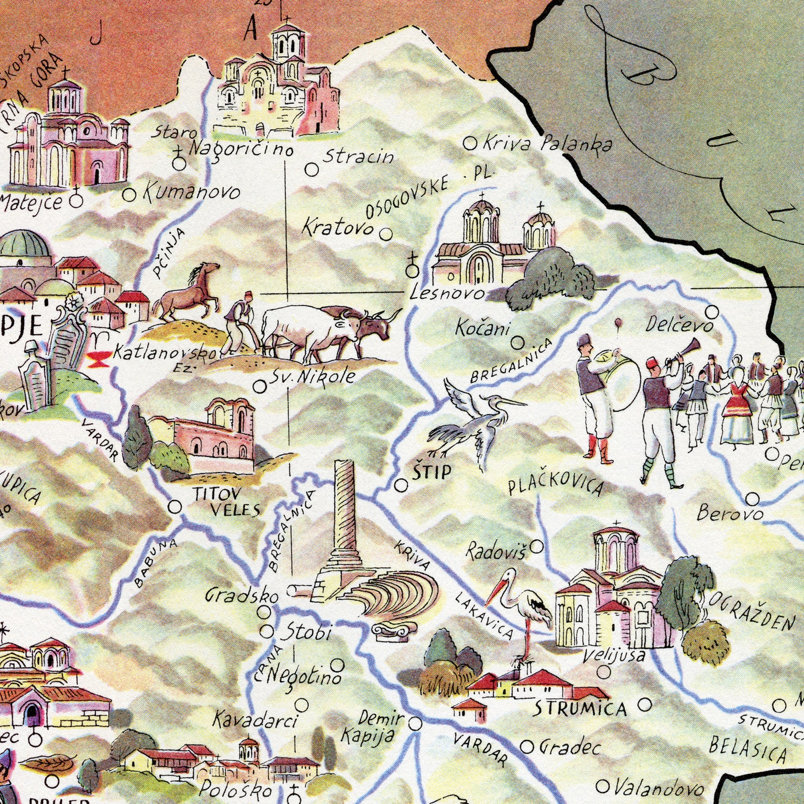 Old Map of Macedonia – Digital Download PRINTABLE Vintage Fun Pictorial ...