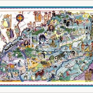 Fun State Map of Kentucky & Tennessee – Digital Download PRINTABLE ...