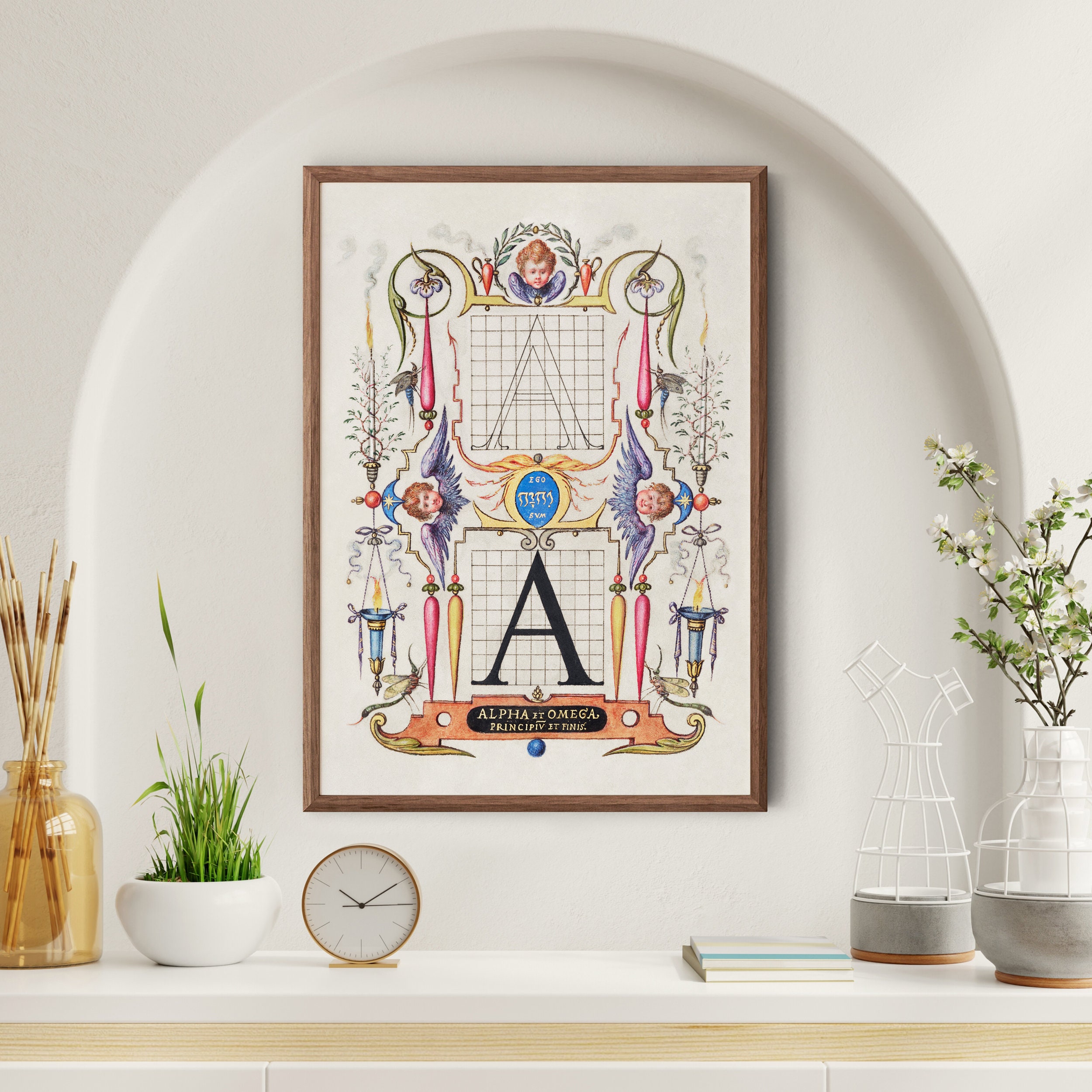 Letter A - Calligraphy Alphabet – Printable Digital Download, Vintage ...