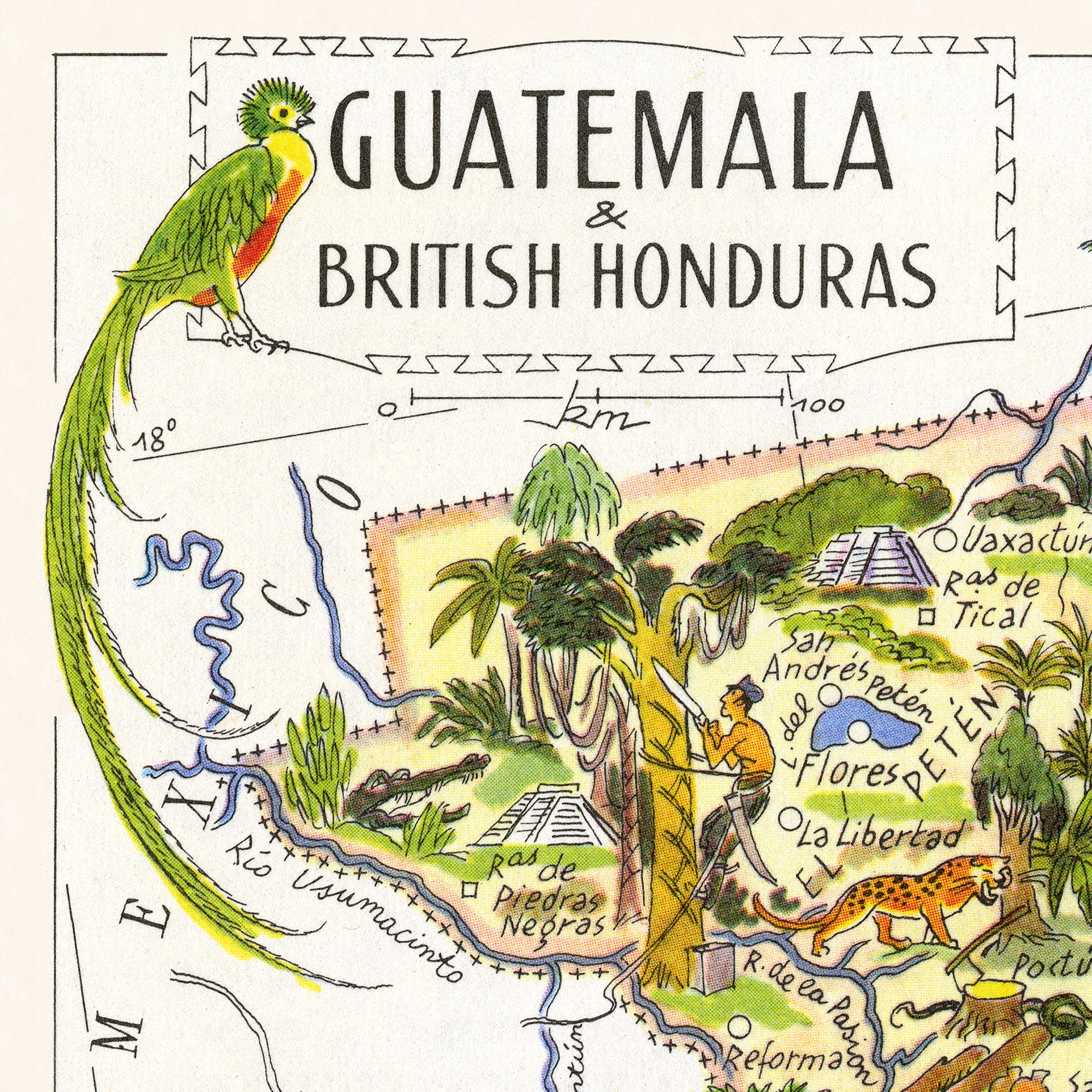 Fun Map of Guatemala Central America – Digital Download PRINTABLE ...