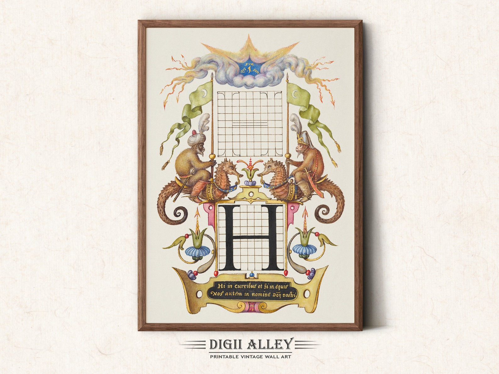 Letter H - Calligraphy Alphabet – Printable Digital Download, Vintage ...