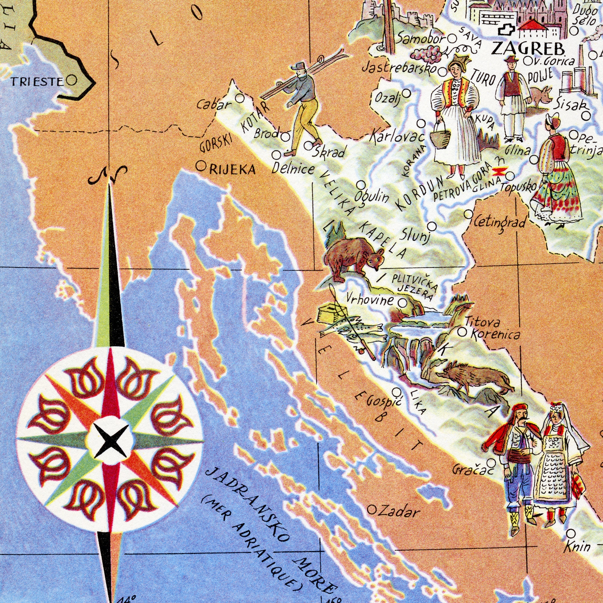 Old Map of Croatia – Digital Download PRINTABLE Vintage Fun Pictorial ...