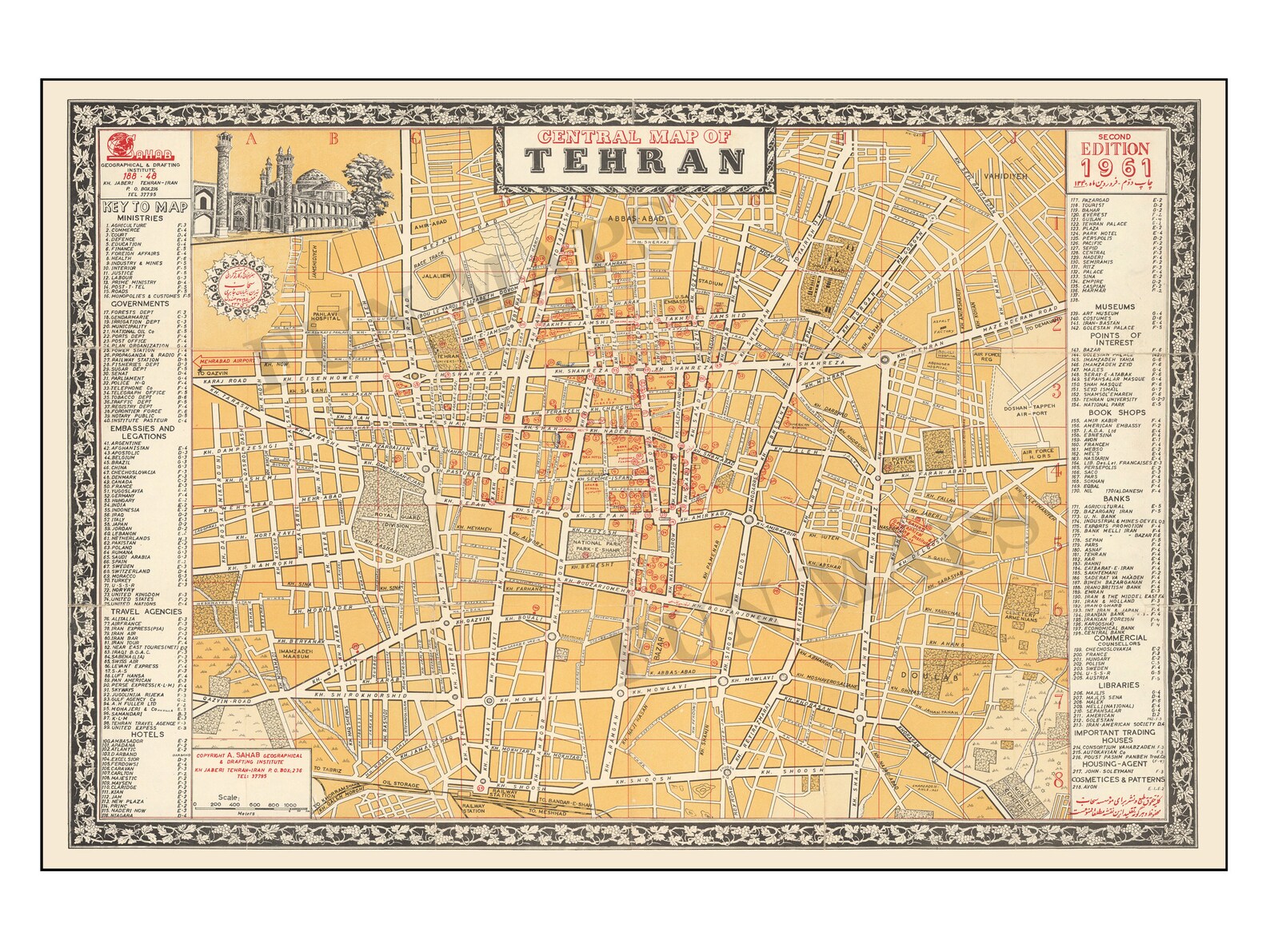 Old Map of Tehran in Iran in the Middle East – Digital Download ...