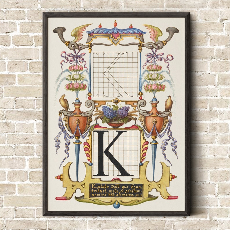 Letter K - Calligraphy Alphabet – Printable Digital Download, Vintage ...