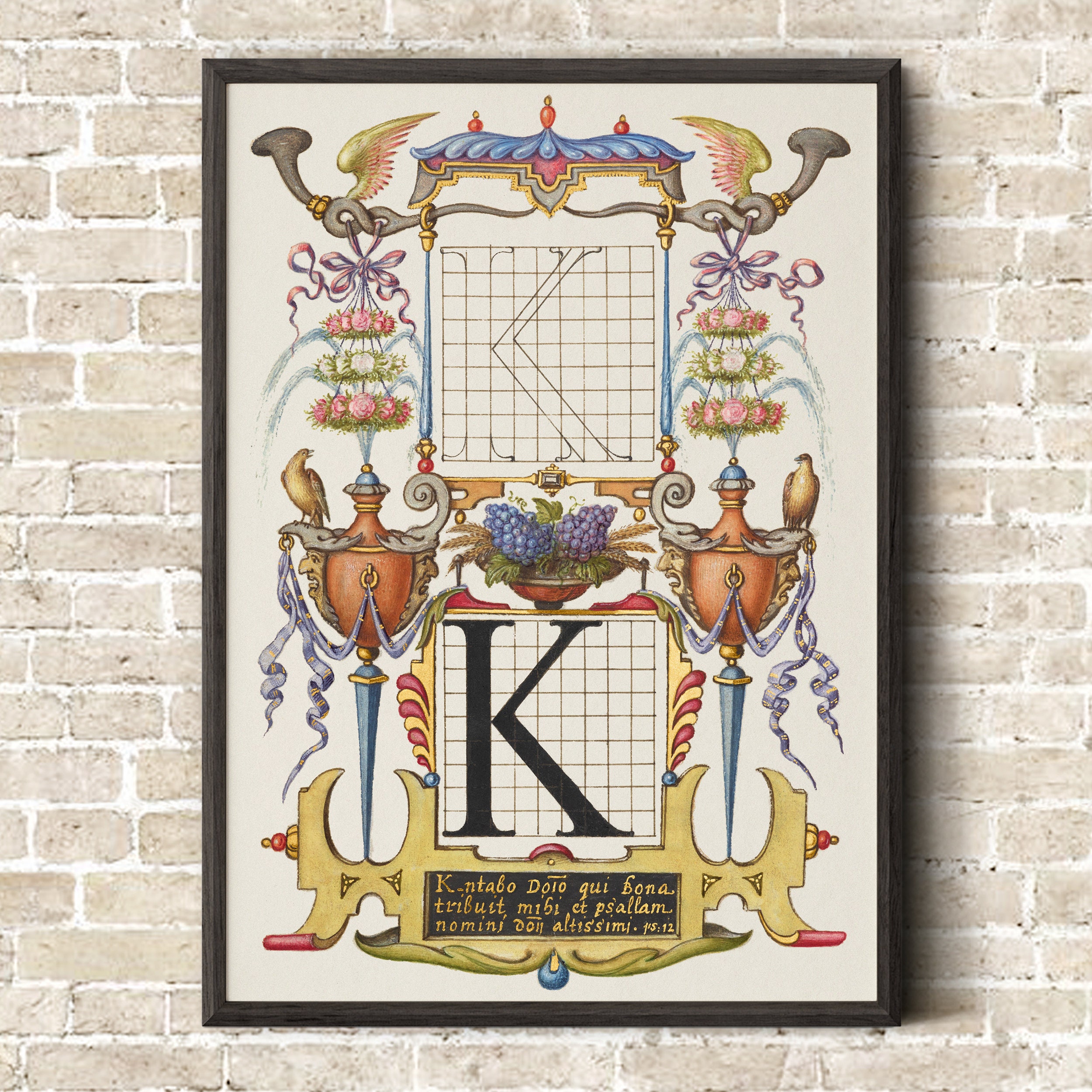 Letter K - Calligraphy Alphabet – Printable Digital Download, Vintage ...