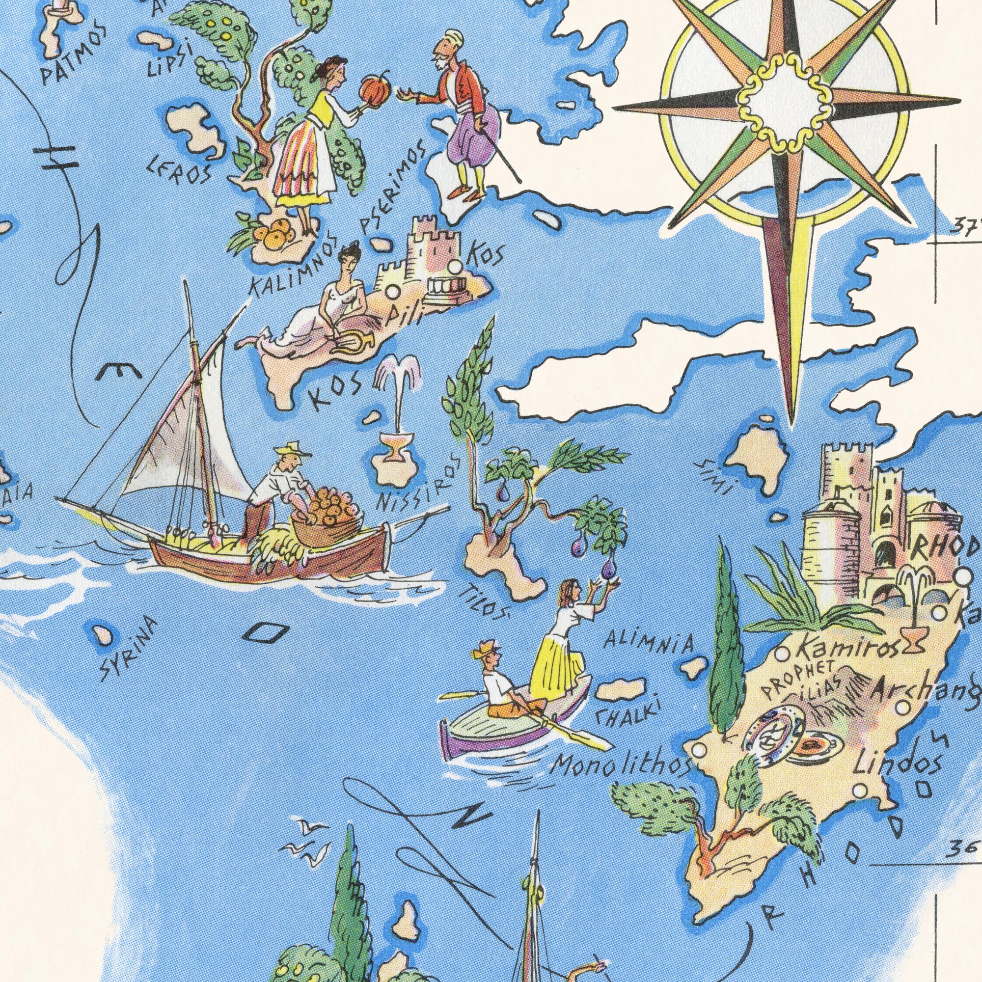 Fun Map of Dodecanese Greek Islands – Digital Download PRINTABLE ...