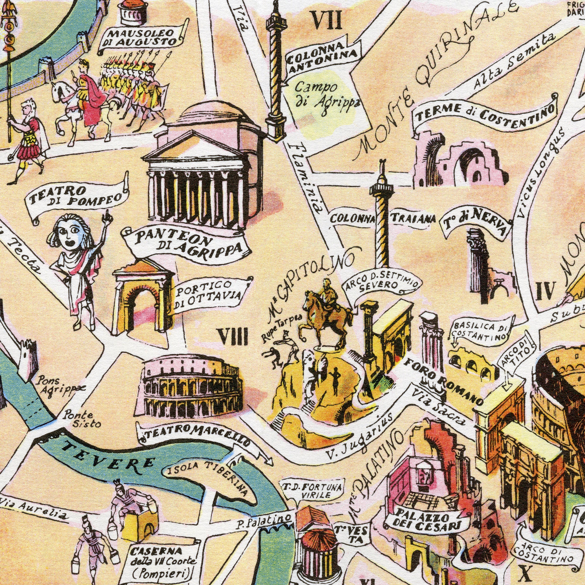 Fun Map of Italy Ancient Rome – Digital Download PRINTABLE Vintage ...