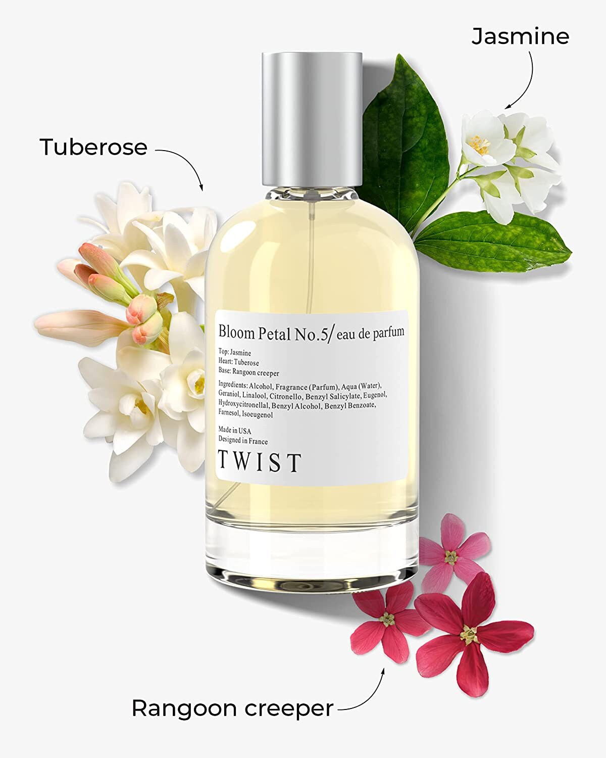 Twist Bloom Petal No.5 Inspired by G. Bloom, Long Lasting Perfume for Women, EDP 100 Ml 3.4 Fl ...