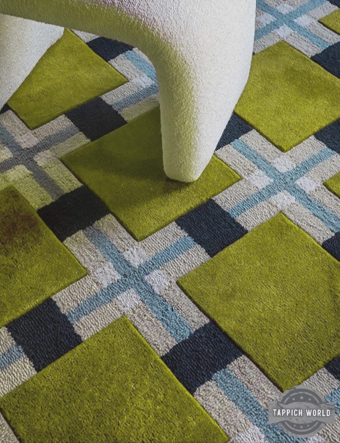 Lite Green Color Handmade Tufted Abstract Modern Style Rug Carpet for ...