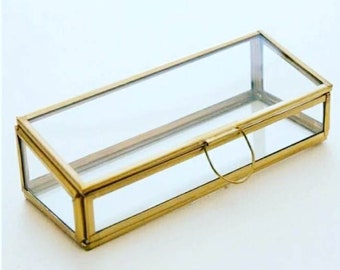 Glass and Brass Box - Etsy