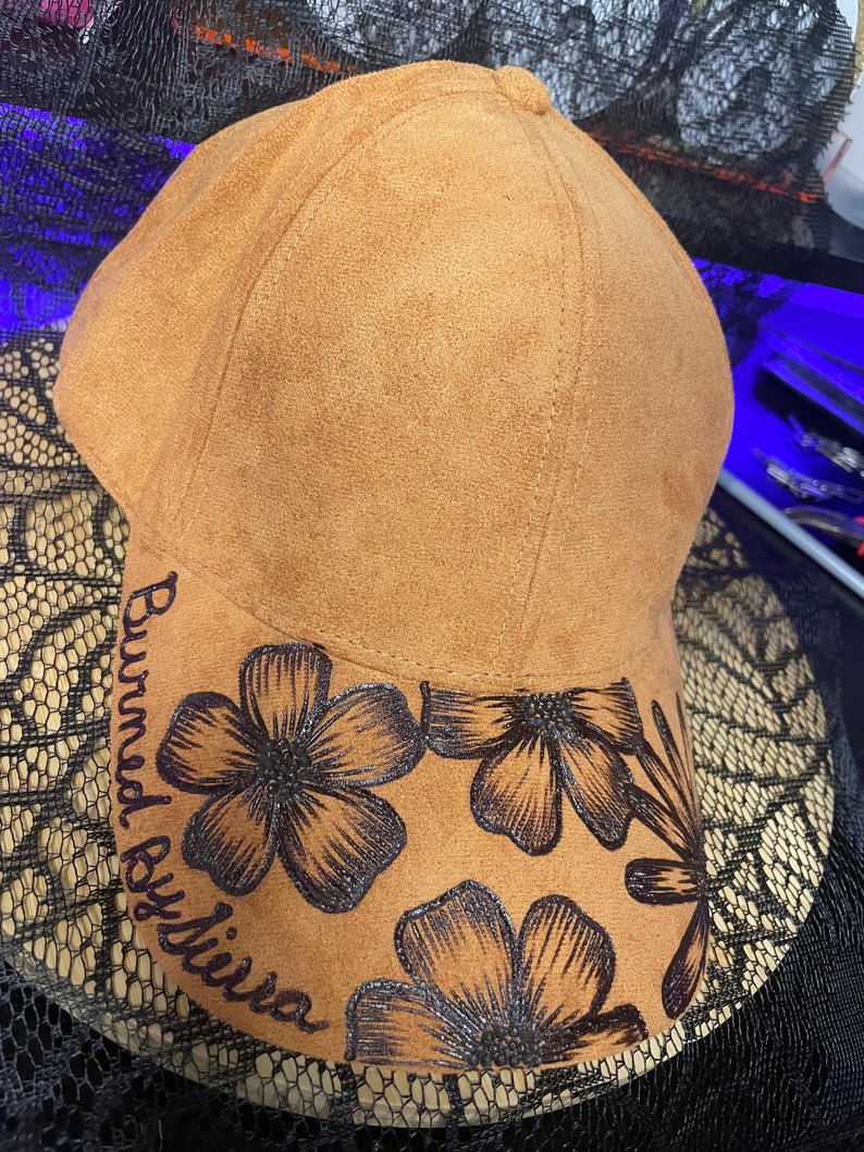 Hand Burned Suede Ball Cap - Etsy