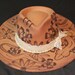 Burned in Snake Design on a Brown Felt Hat - Etsy