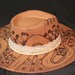 Burned in Snake Design on a Brown Felt Hat - Etsy