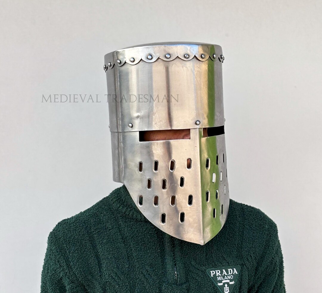 Knight Helmet, Templar Helmet, Fully Wearable Helmet LARP SCA, Medieval ...