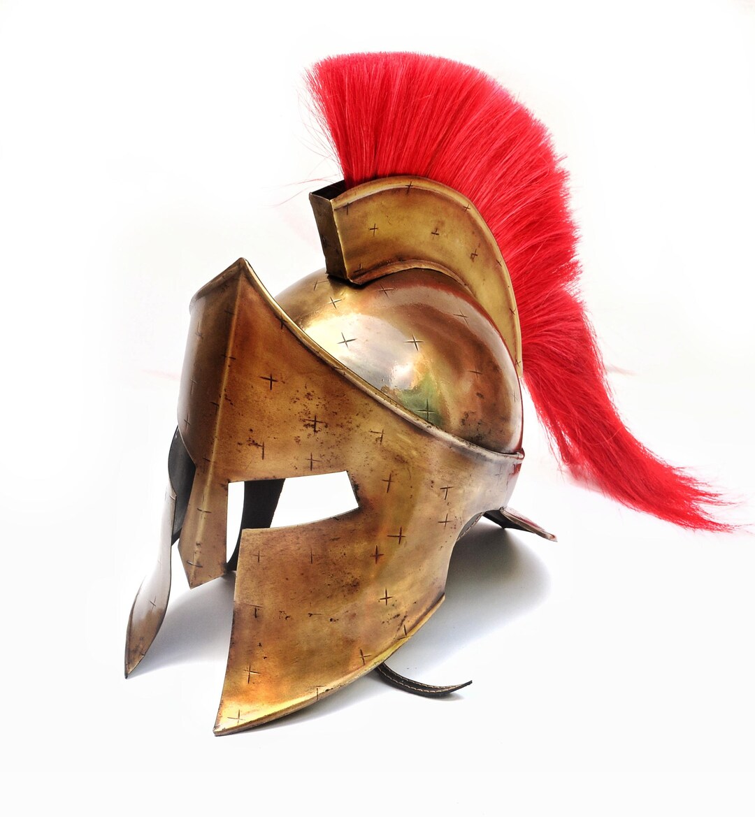 Medieval Spartan Helmet, Armor Helmet With Red Plum King Leonidas ...