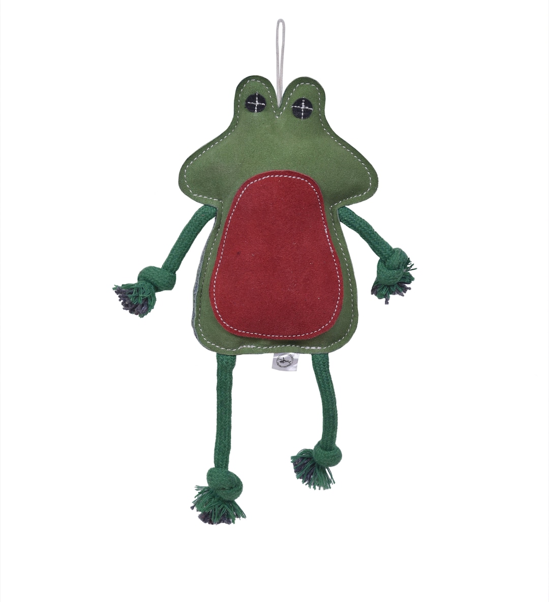 Frog Rope Dog Toy Handmade Puppy Chew Toy Squeaky Leather - Etsy