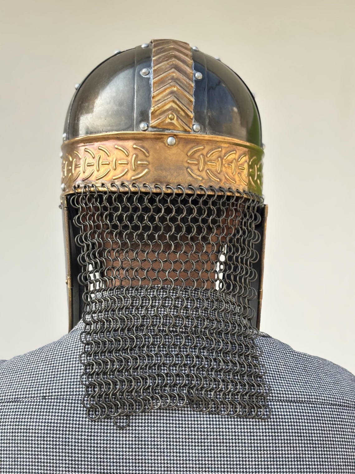 Medieval Helmet, Vikings Helmet With Chainmail Back Design, Halloween ...