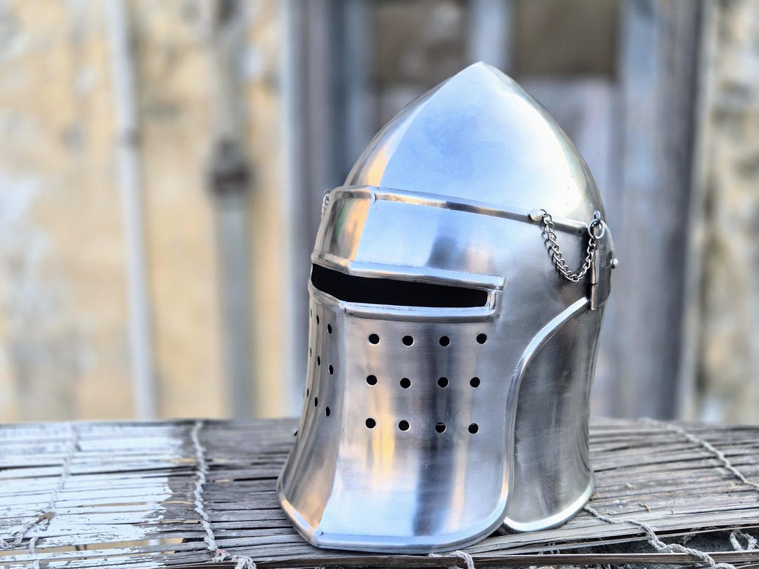 Barbuta Armor Helmet - Opening Visor Barbute Helmet for LARP ...